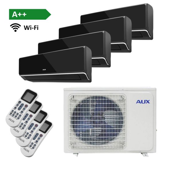 AUX Multi-split unit airco 12kW met 4 x 3,5kW binnenunits zwart